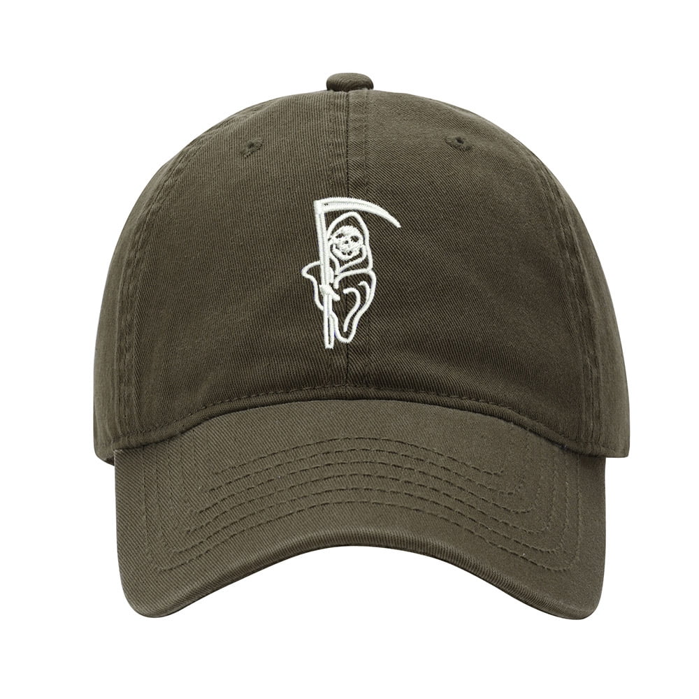 Baseball Cap Men Death Reaper Embroidered Washed Cotton Dad Hat ...