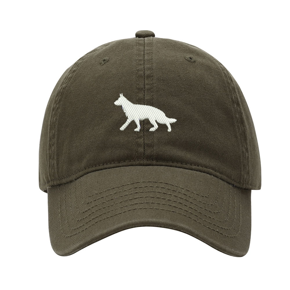 Baseball Cap Men German Shepherd Dog Embroidered Washed Cotton Dad Hat ...