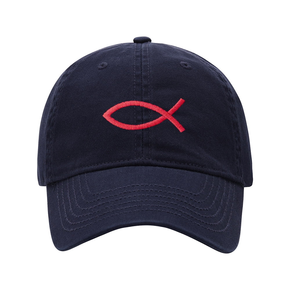 Baseball Cap Men Jesus Fish Ichthys Embroidered Washed Cotton Dad Hat ...