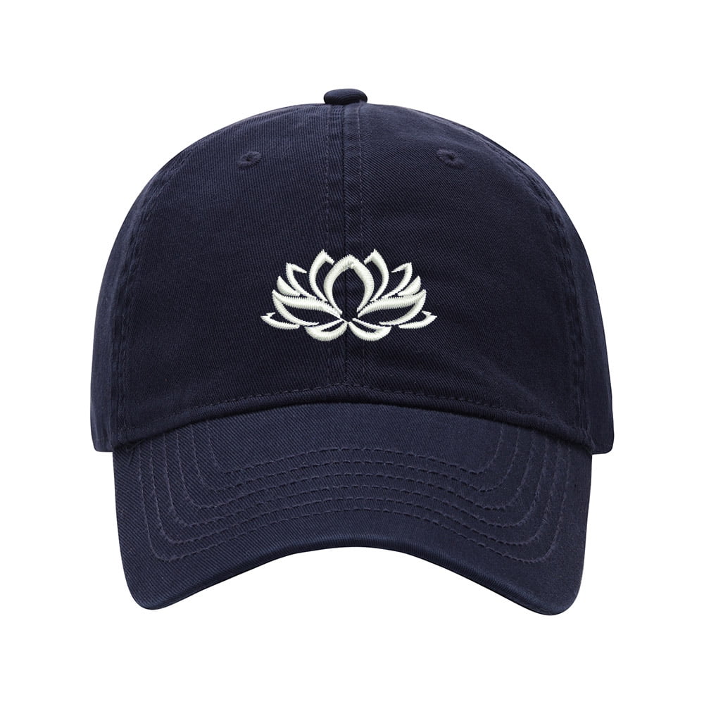 Baseball Cap Men Lotus Flower Embroidered Washed Cotton Dad Hat ...
