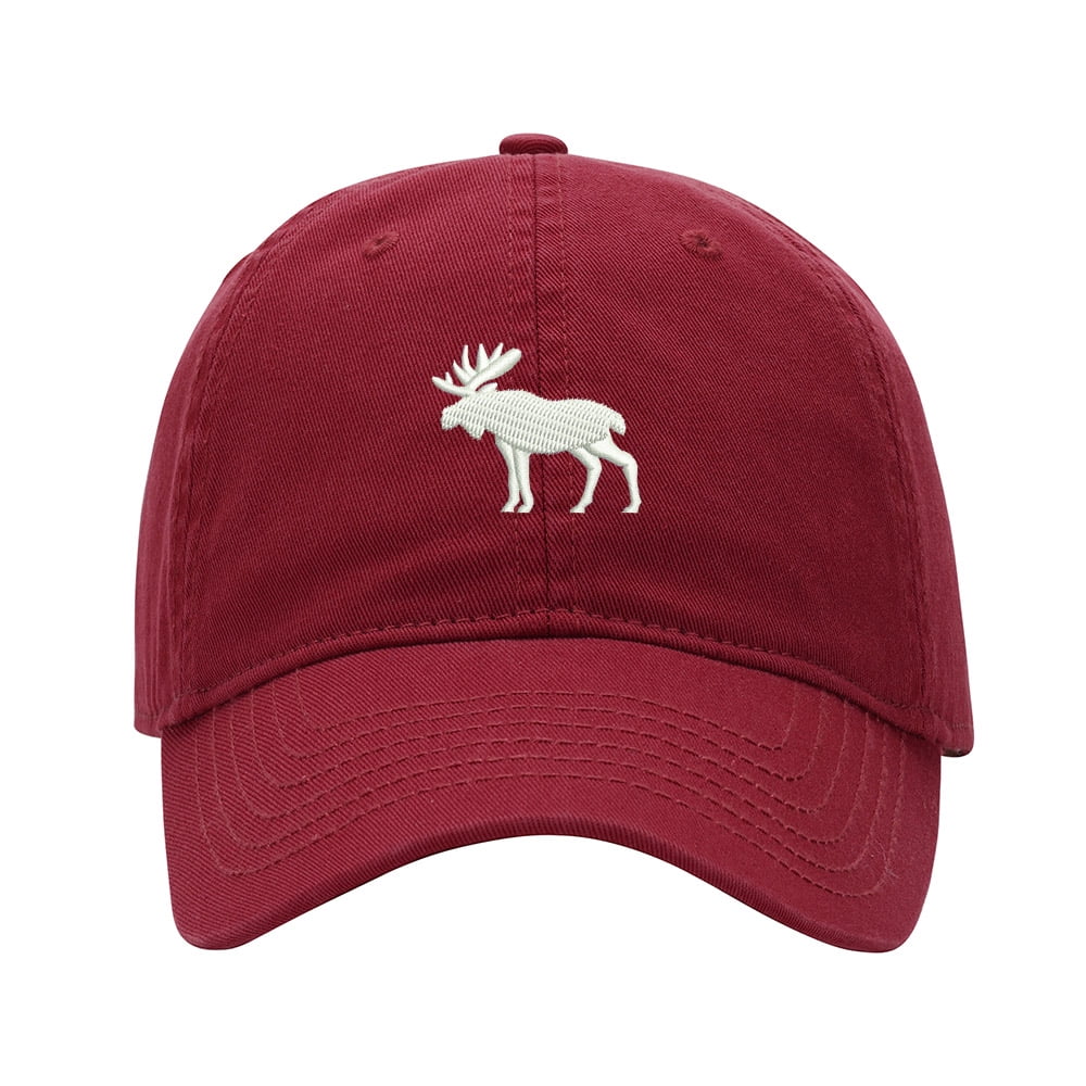 Baseball Cap Men Moose Silhouette Embroidered Washed Cotton Dad Hat ...