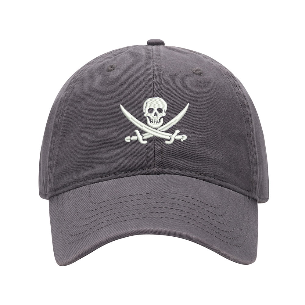 Baseball Cap Men Pirate Skull Embroidered Washed Cotton Dad Hat ...