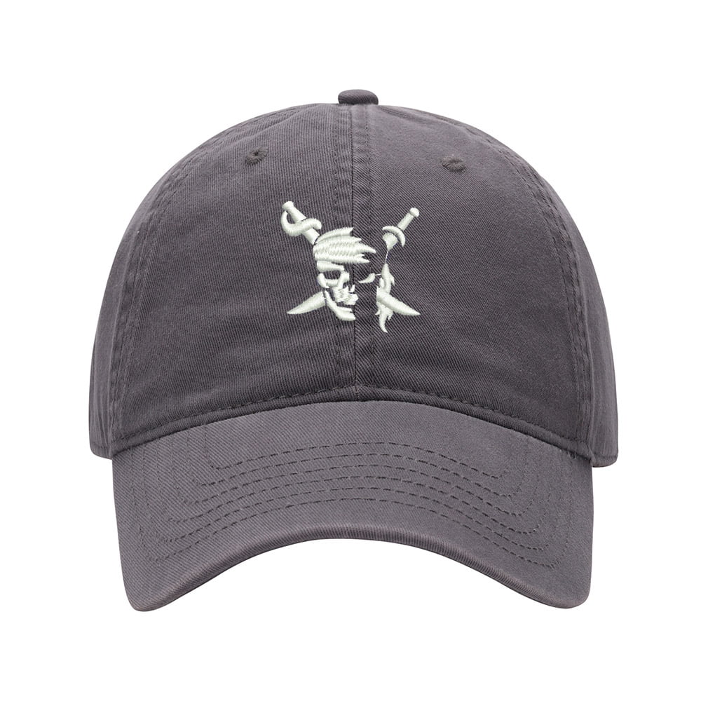 Baseball Cap Men Pirate Skull with Swords Embroidered Washed Cotton Dad ...