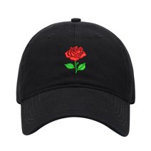 Rose Embroidered Dad Hat Flower Cotton Adjustable Baseball Cap ...