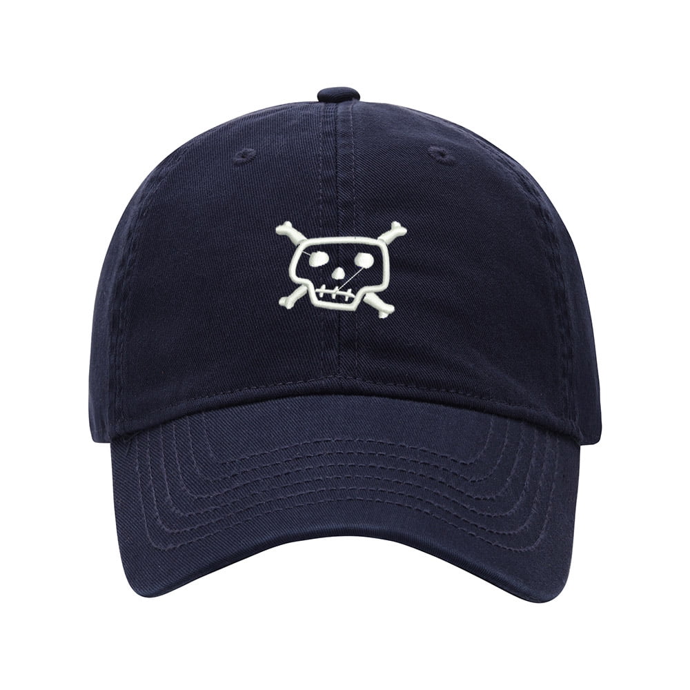 Baseball Cap Men Skull and Bones Evil Embroidered Washed Cotton Dad Hat ...