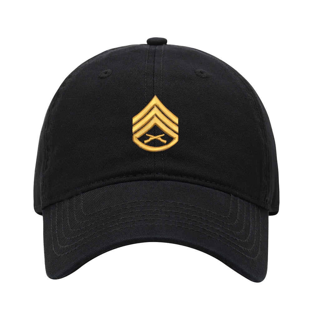 Baseball Cap Men Staff Sergeant SSgt Rank Embroidered Washed Cotton Dad ...