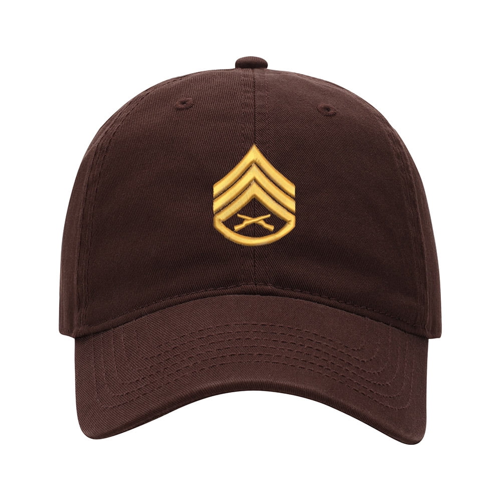 Baseball Cap Men Staff Sergeant SSgt Rank Embroidered Washed Cotton Dad ...