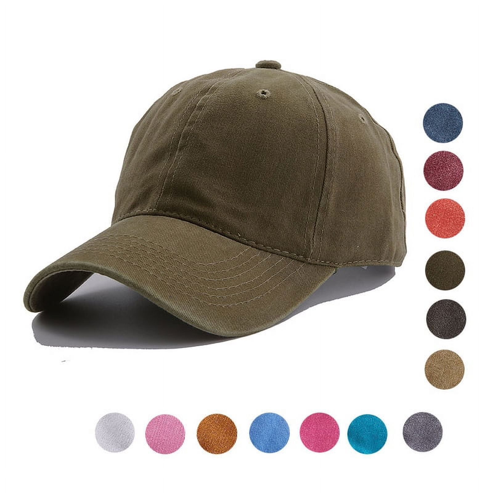 Baseball Cap Men Women Adjustable Plain Dad Hats Low Profile Solid Ball ...