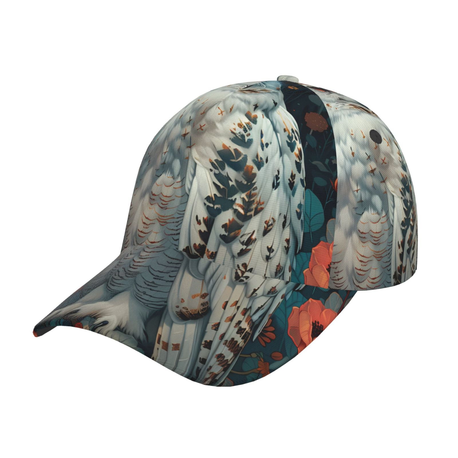 Baseball Cap - Moon Flower White Owl Adjustable Size Hats For Men And ...