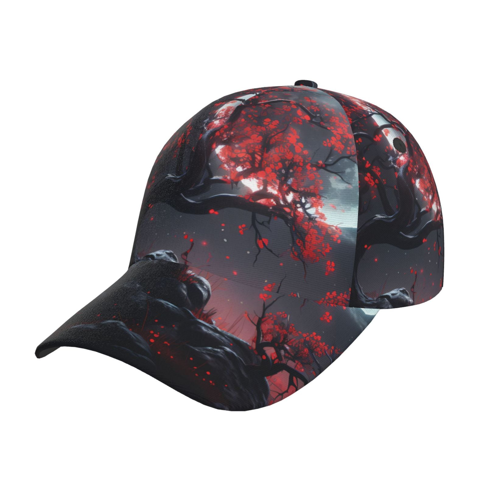 Baseball Cap - Moon Starry Sky Red Tree Adjustable Size Hats For Men ...