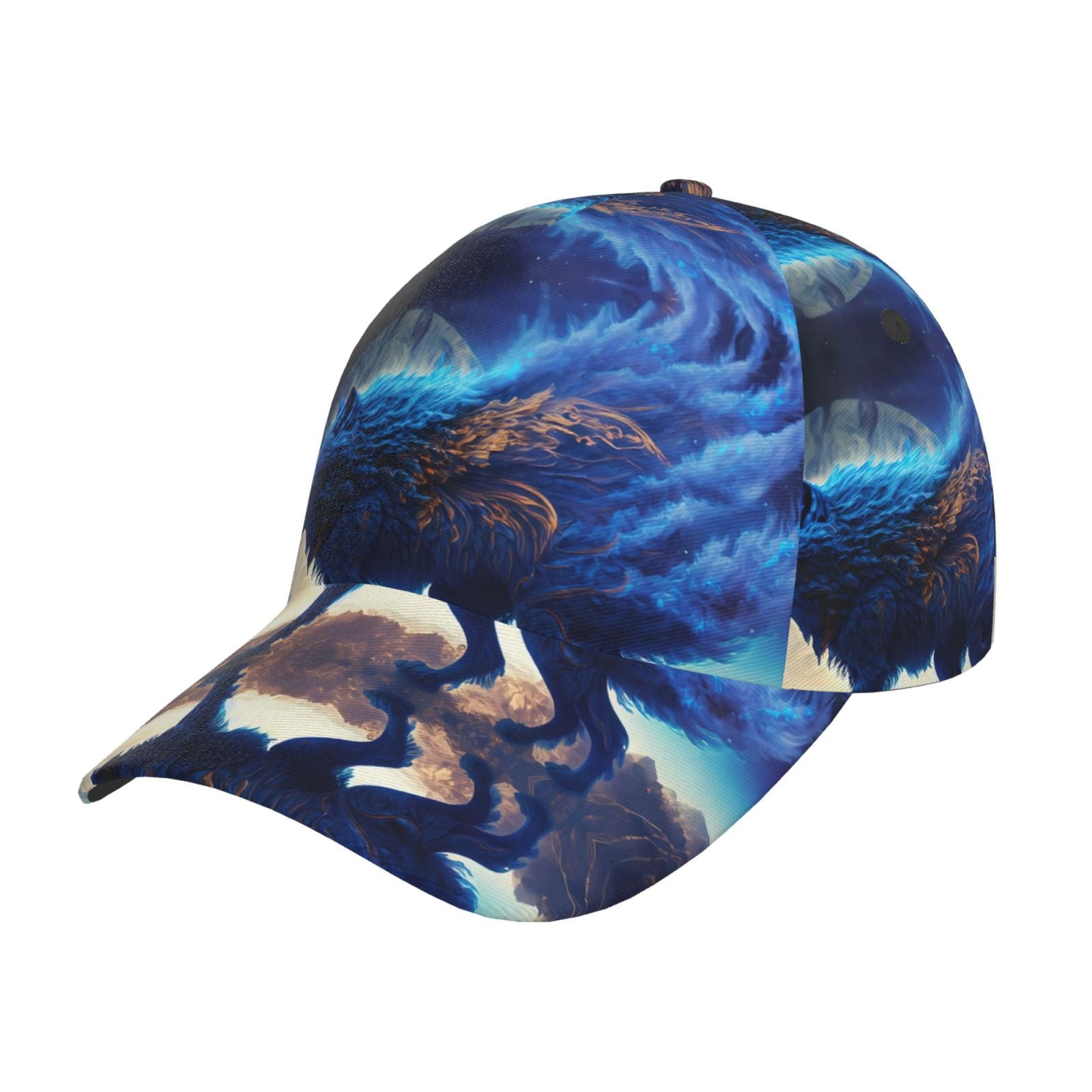 Baseball Cap - Moonlit Blue Wolf Hats for Men Women Low Profile Classic ...