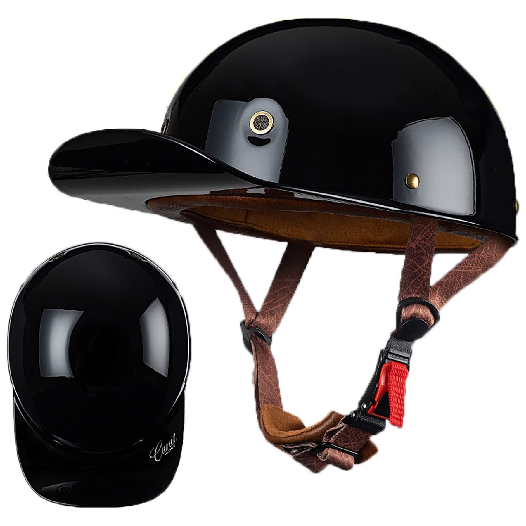 Baseball Cap Motorcycle Half Helmet Fashion Vintage Adults Open-Face ...