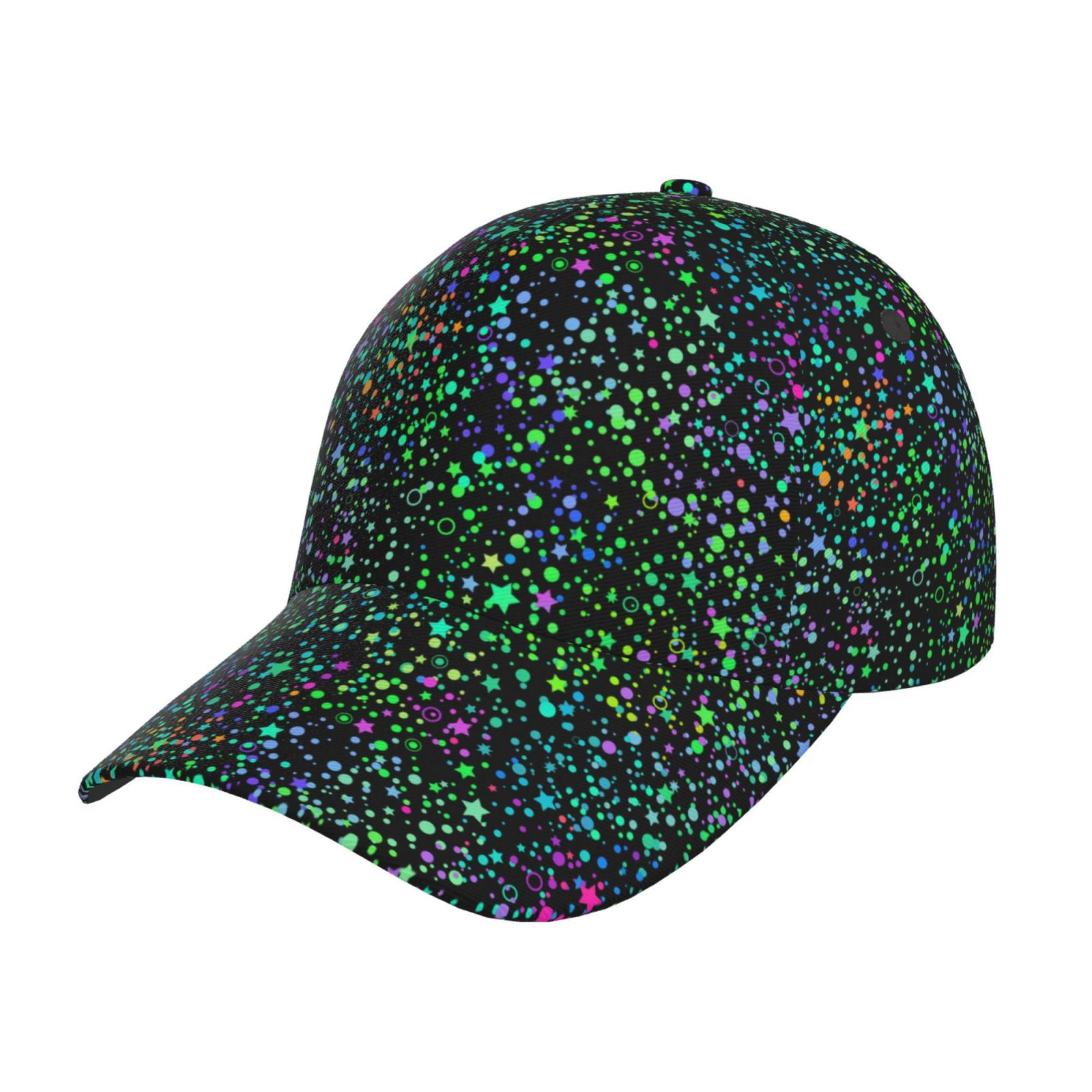 Baseball Cap - Multicolored Cosmic Starry Sky Adjustable Size Hats For ...