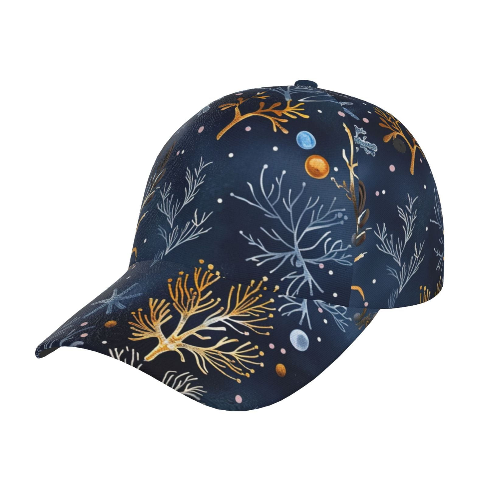 Baseball Cap - Mystical Underwater Coral Scene Adjustable Size Hats For ...
