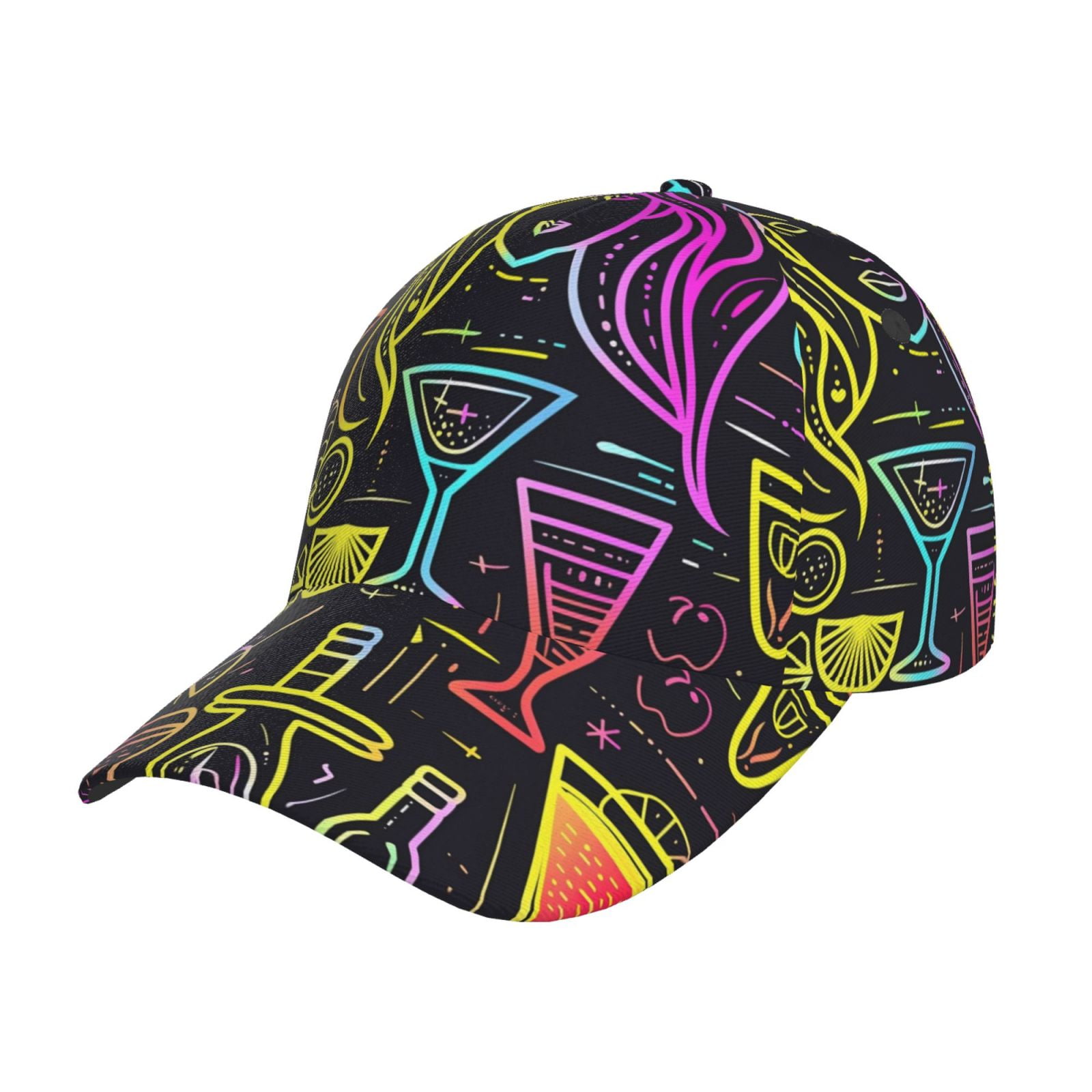 Baseball Cap, Neon Bar Drinks Trucker Hats Women Dad Hat for Workouts ...