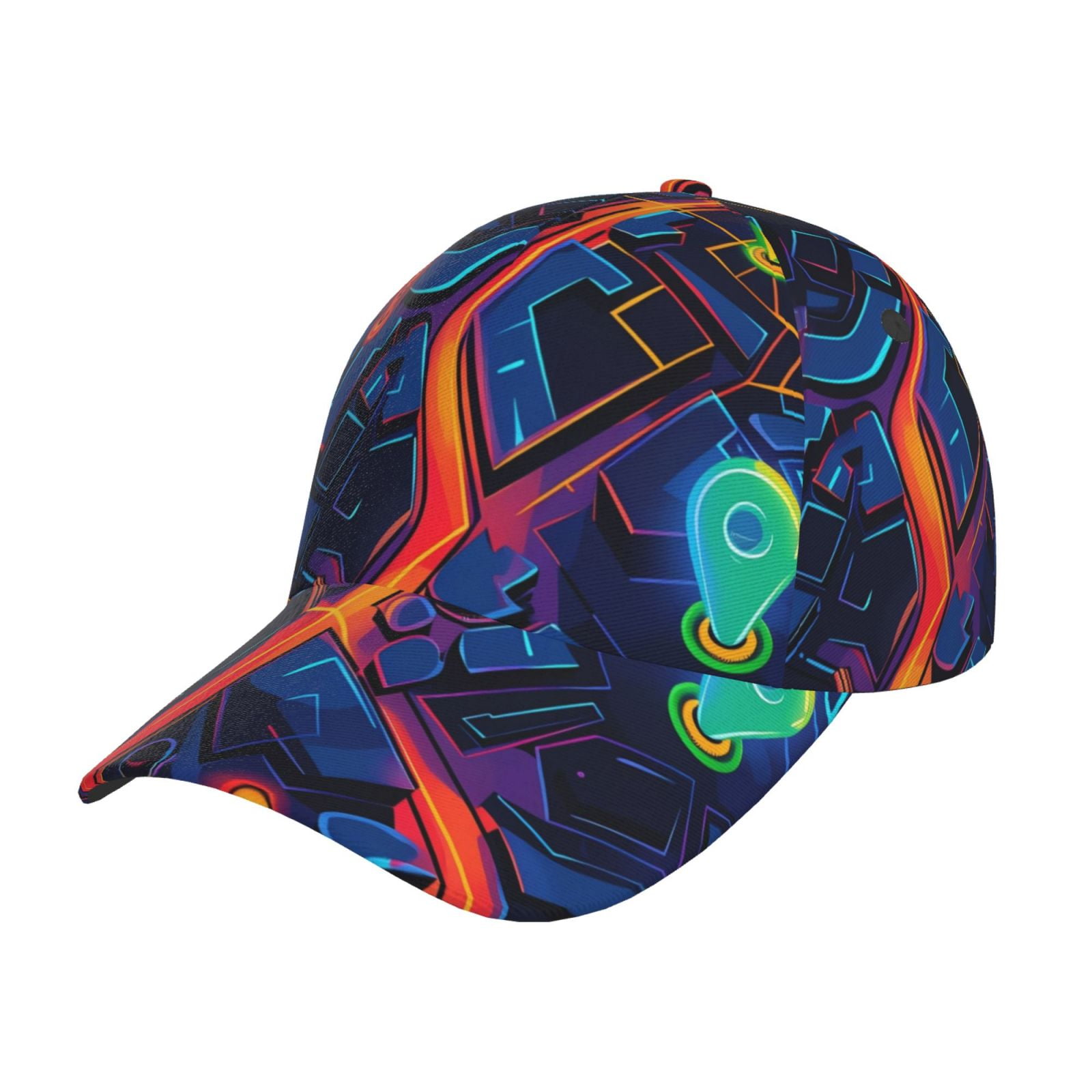 Baseball Cap - Neon City Map Adjustable Size Hats For Men And Women ...