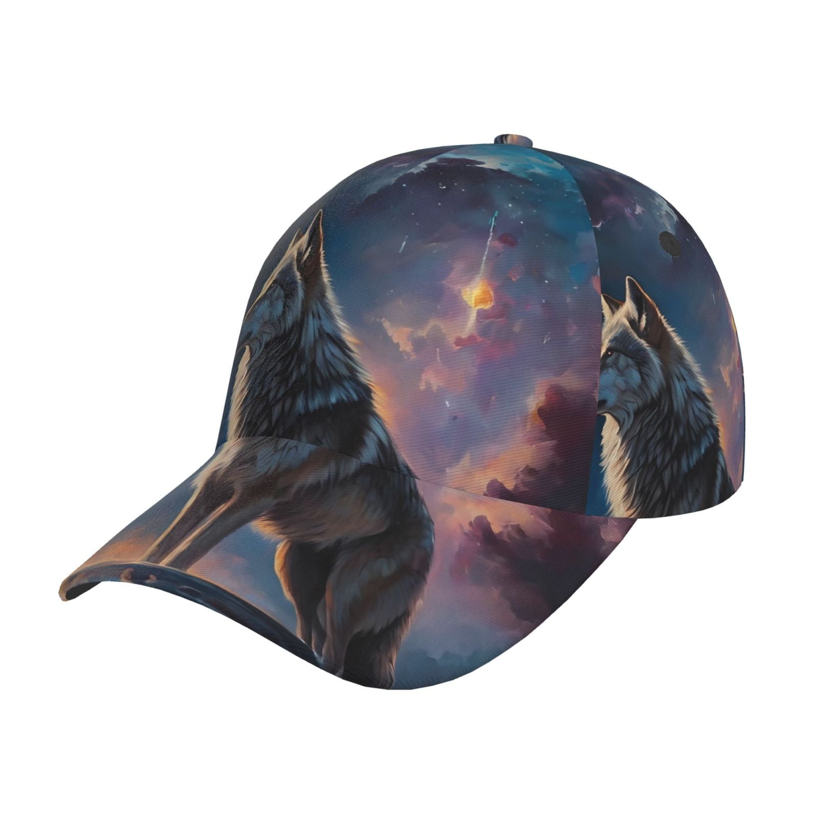 Baseball Cap - Night Sky Wolf Adjustable Size Hats For Men And Women ...
