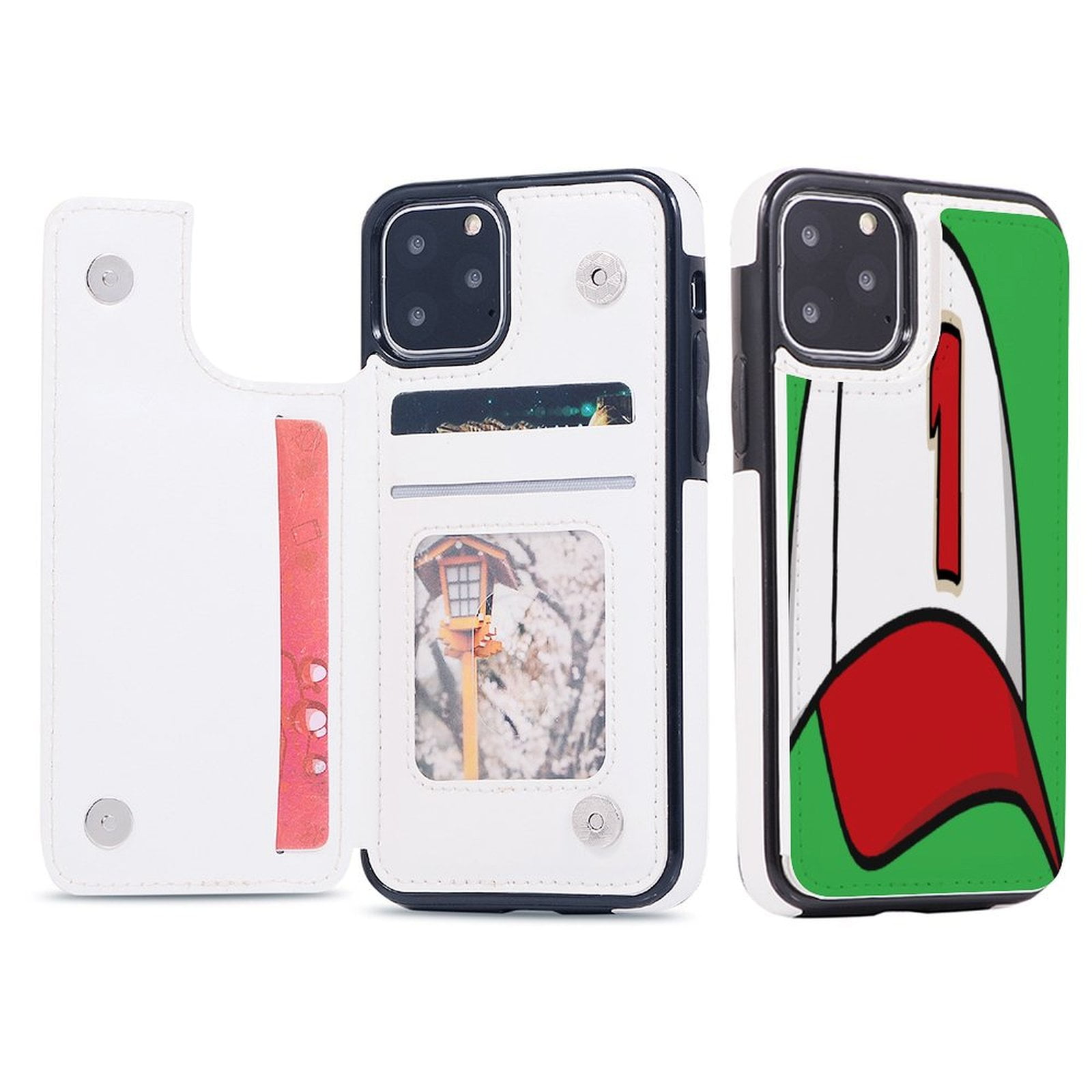 Baseball Cap, Number One Leather Wallet Case for iPhone 16 15 14 13 12 ...