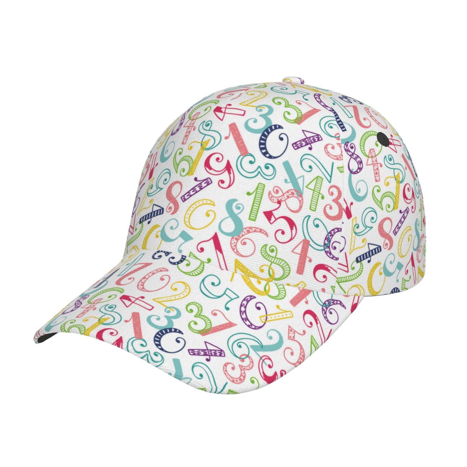 Baseball Cap - Numbers Math Color Adjustable Size Hats For Men And ...