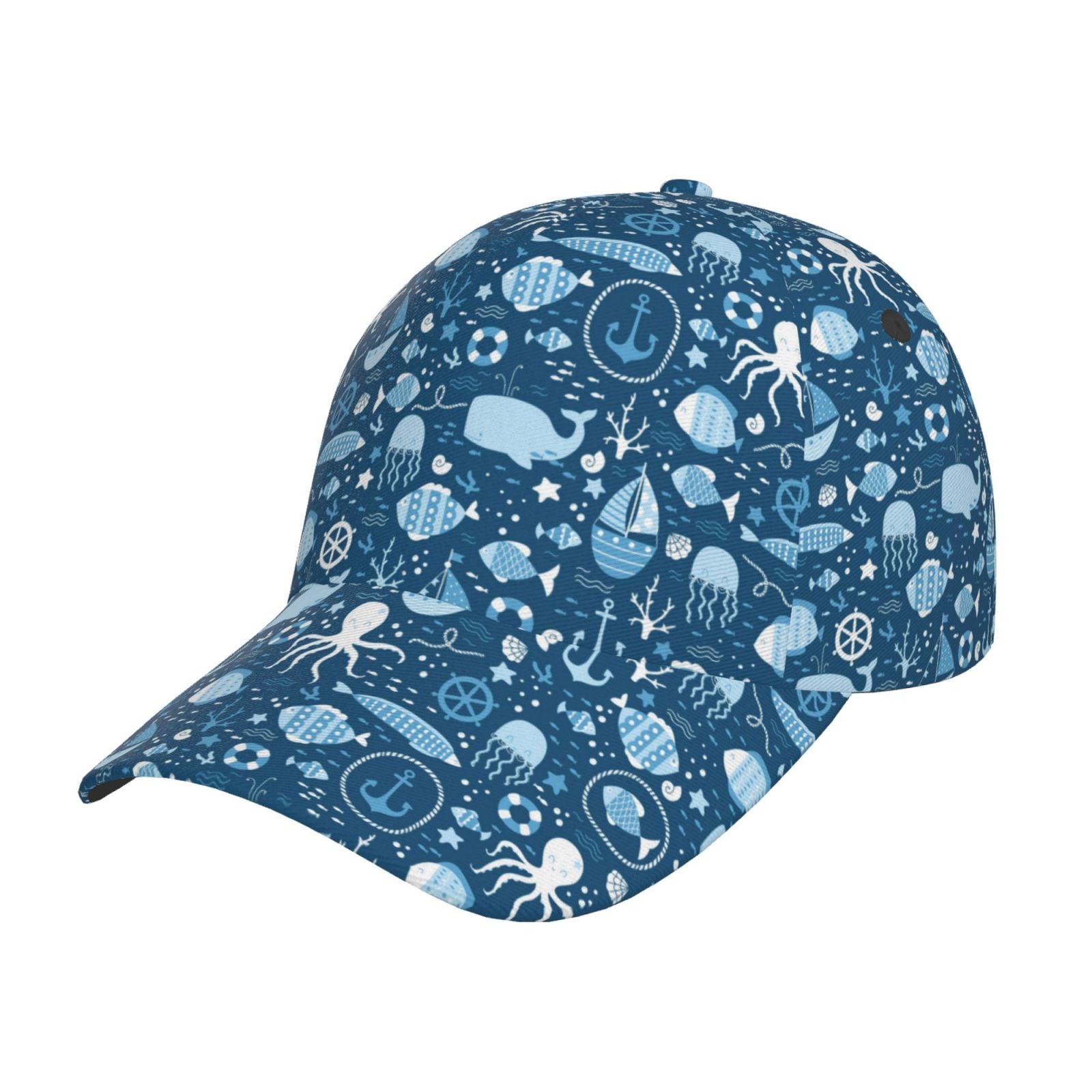 Baseball Cap - Octopus And Whale Adjustable Size Hats for Men and Women ...