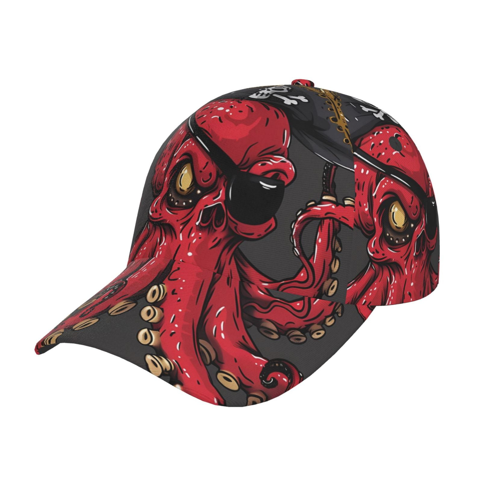 Baseball Cap, Octopus Pirate Illustration Sun Hats for Men Women ...
