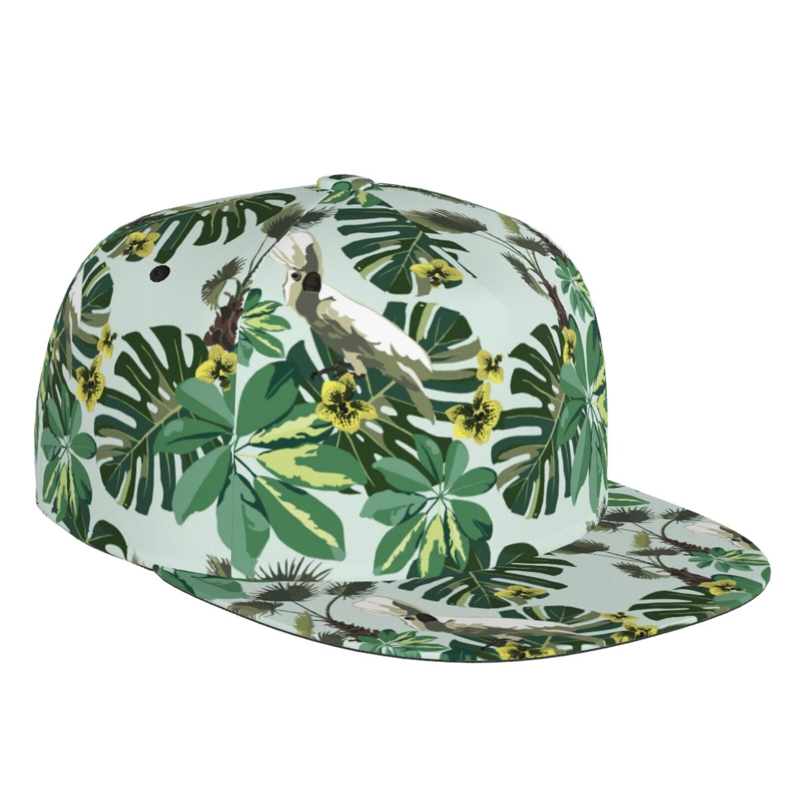 Baseball Cap - Oil Painting White Parrot Leaves Hats for Men/Women Low ...