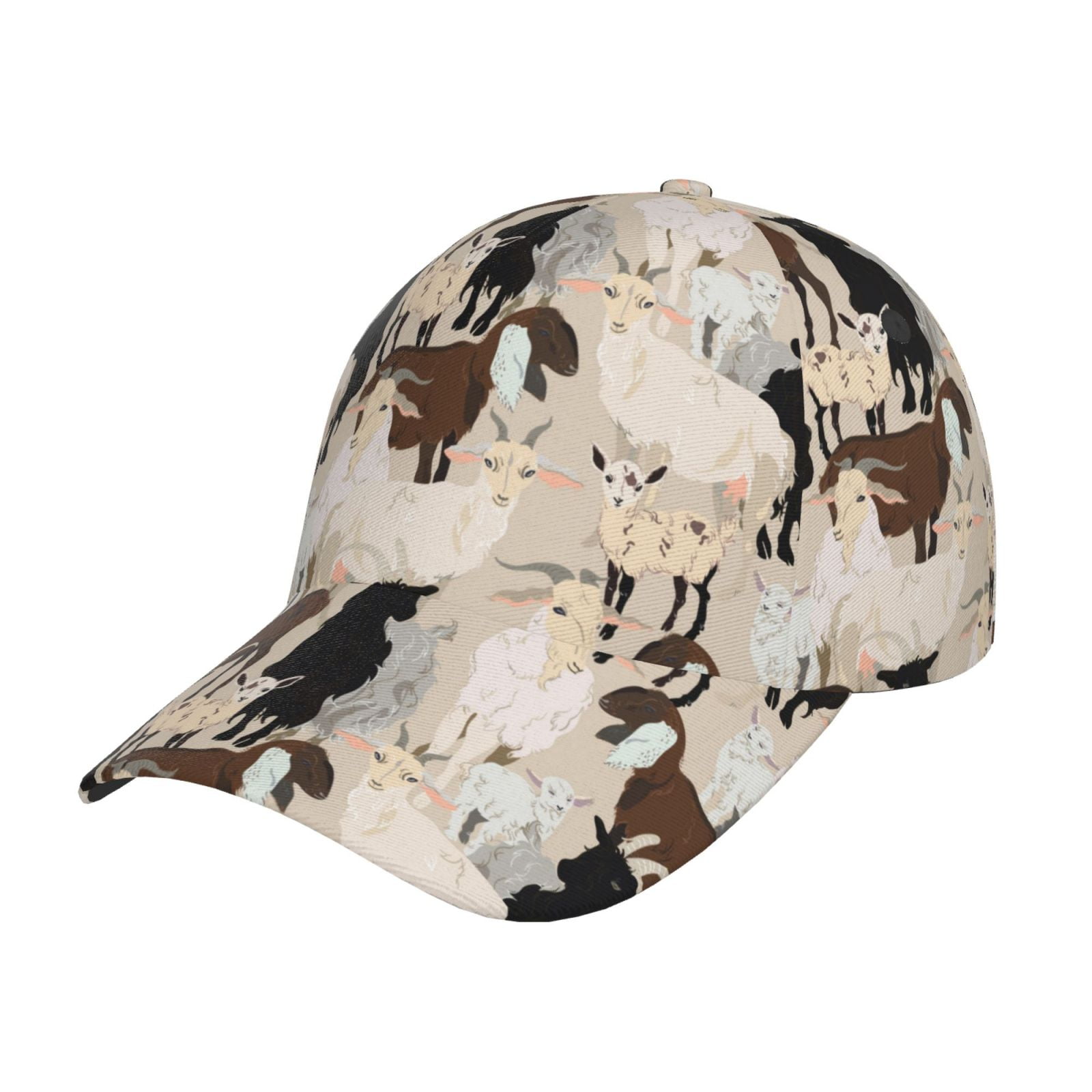 Baseball Cap - Painted Cartoon Colorful Cute Goat Adjustable Size Hats ...