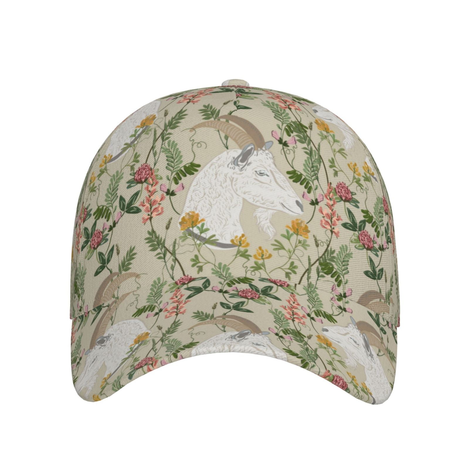 Baseball Cap, Painted Cute Goat Head Flower Trucker Hats Women Dad Hat ...