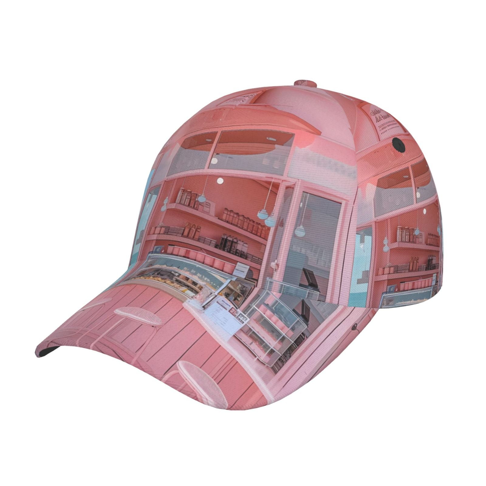 Baseball Cap, Pastel Pink Beach Cafe Trucker Hats Women Dad Hat for ...