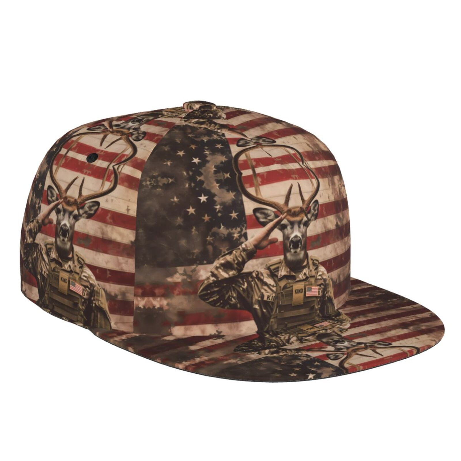 Baseball Cap - Patriotic Deer Soldier Salute Hats for Men/Women Low ...