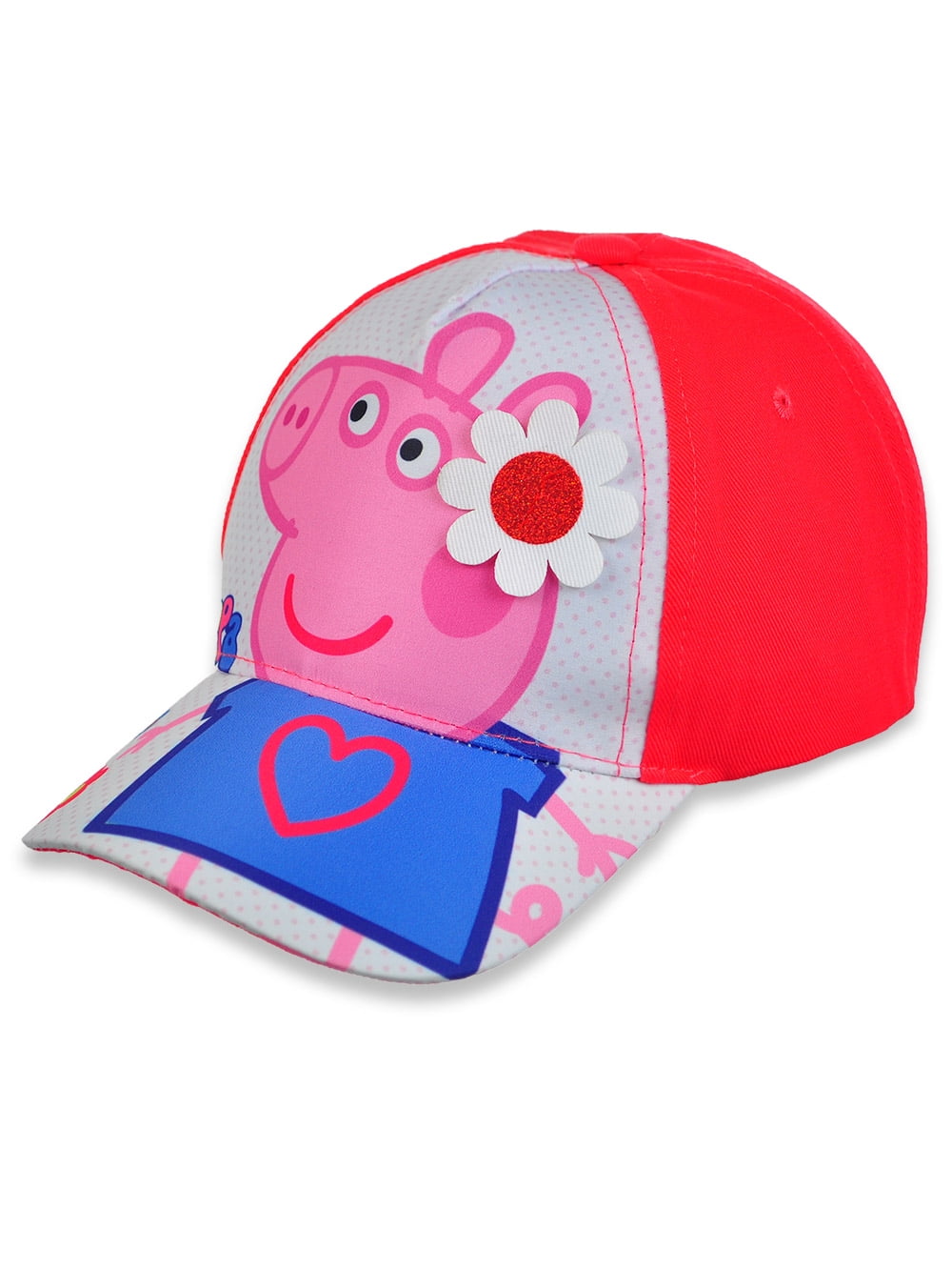 Peppa Pig Snapback Baseball Cap with 3D Flowers in White/Red - Walmart.com