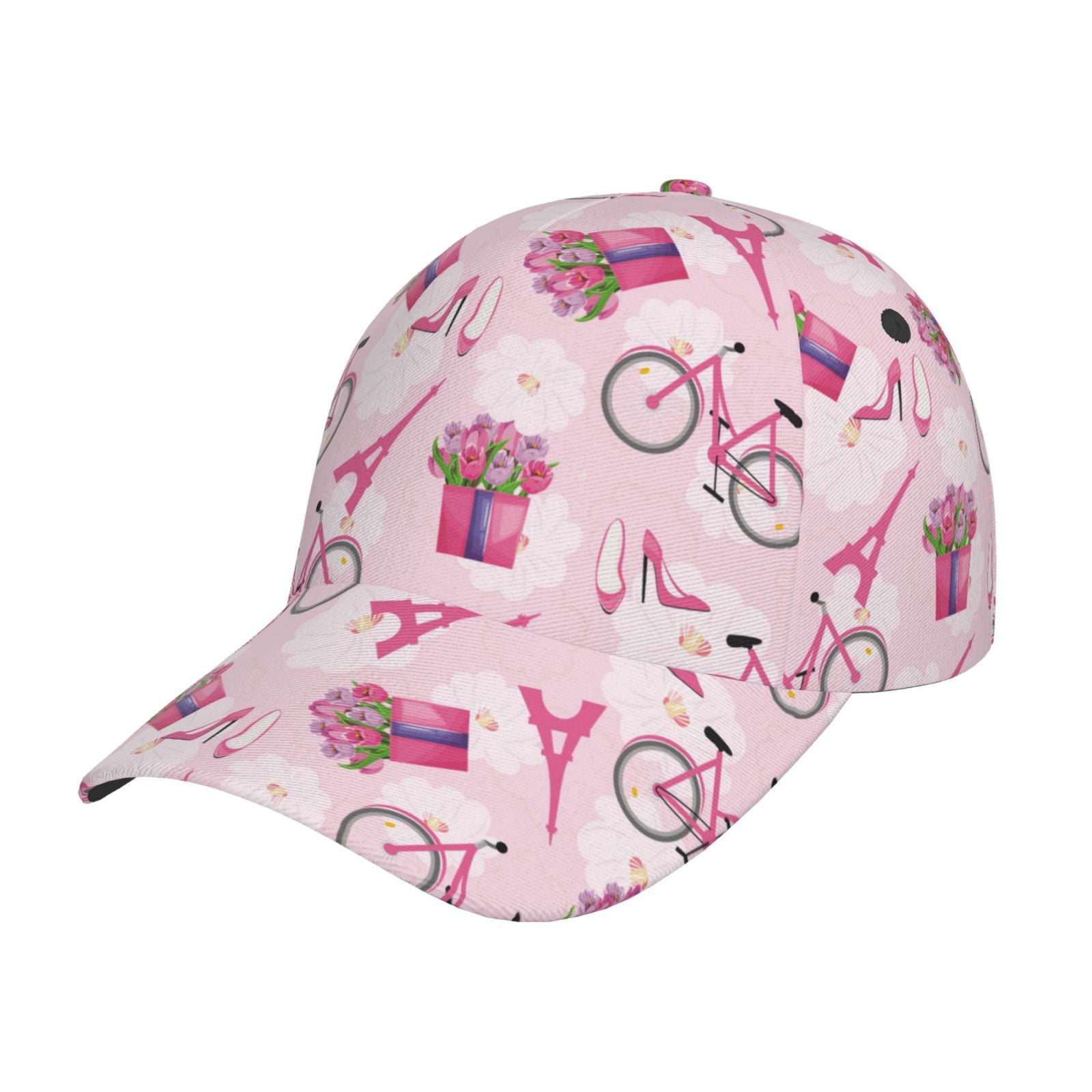 Baseball Cap, Pink Bike Romantic Sun Hats For Men Women, Adjustable ...
