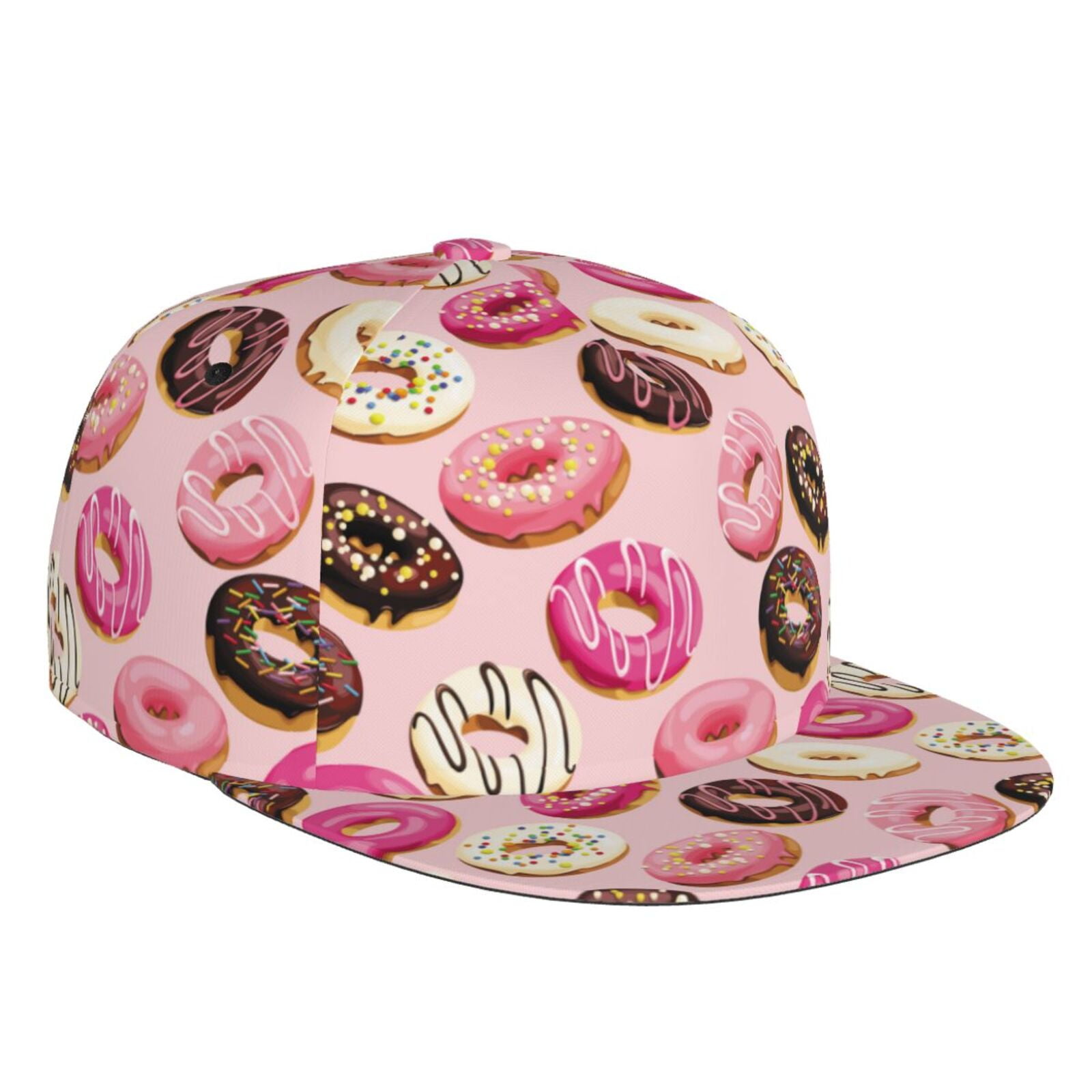 Baseball Cap - Pink Brown White Donut Print Hats for Men/Women Low ...