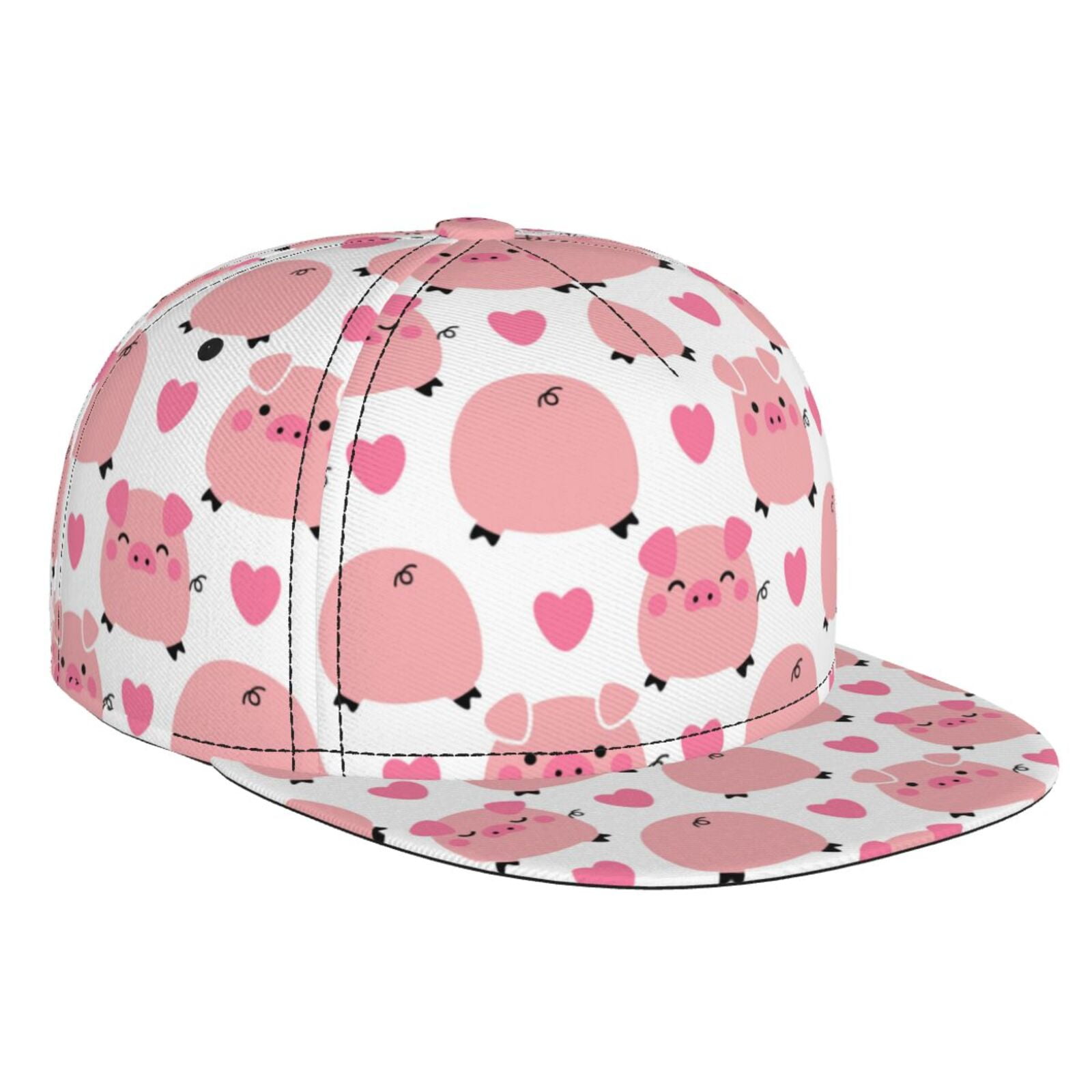 Baseball Cap - Pink Cartoon Cute Pig Heart Hats for Men/Women Low ...