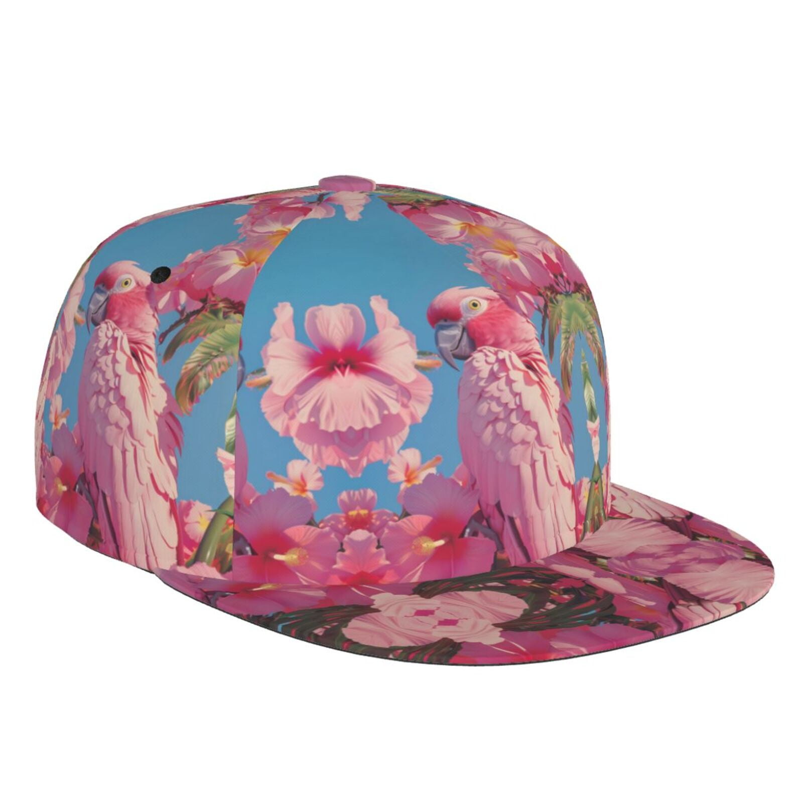 Baseball Cap - Pink Parrot Tropical Blossoms Hats for Men/Women Low ...