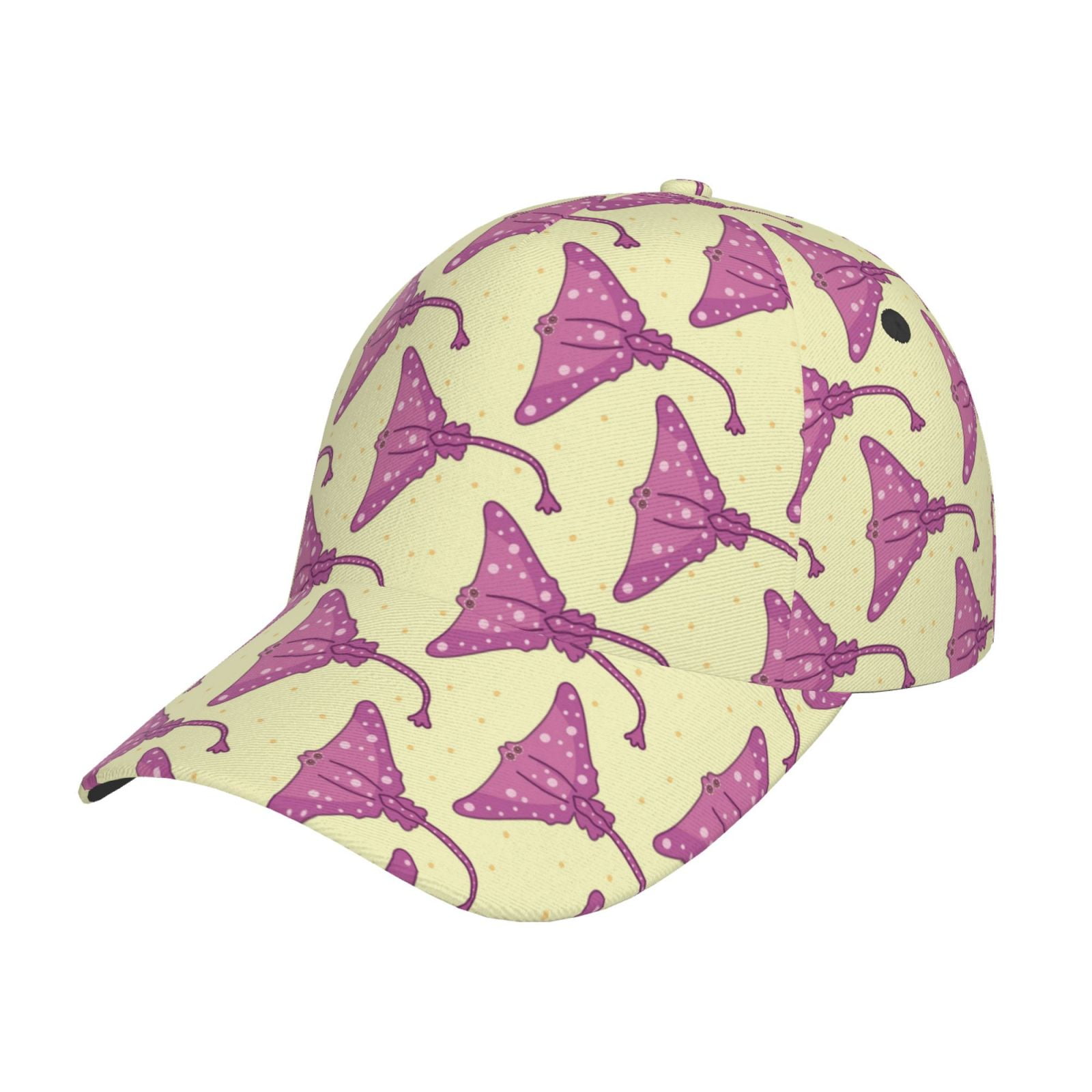 Baseball Cap, Pink Stingray fish yellow Sun Hats for Men Women ...