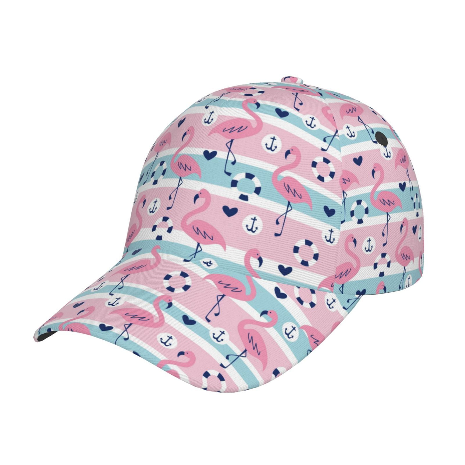 Baseball Cap, Pink Striped Flamingo Hats For Men Women Low Profile ...