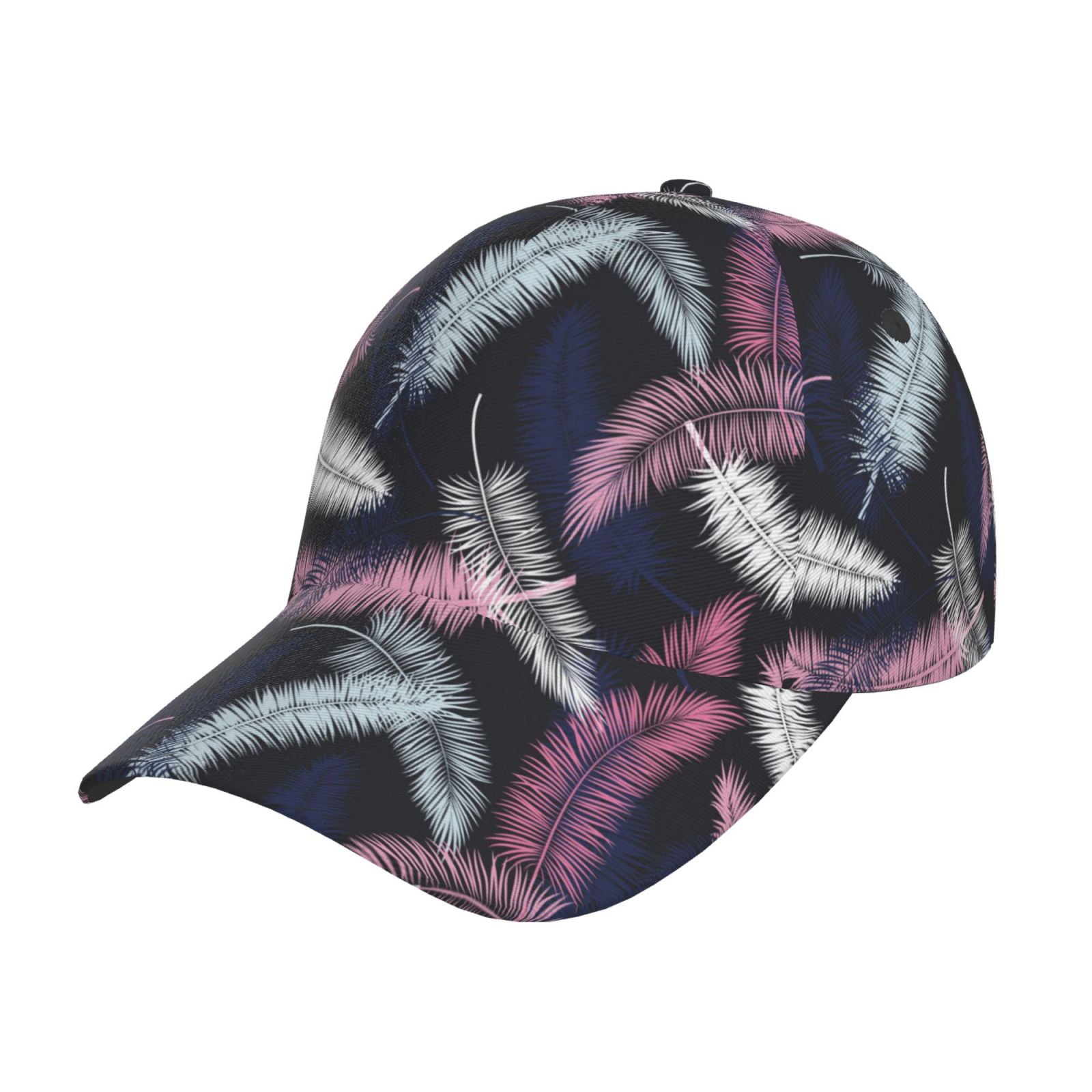 Baseball Cap, Pink White Feathers Hats For Men Women Low Profile ...