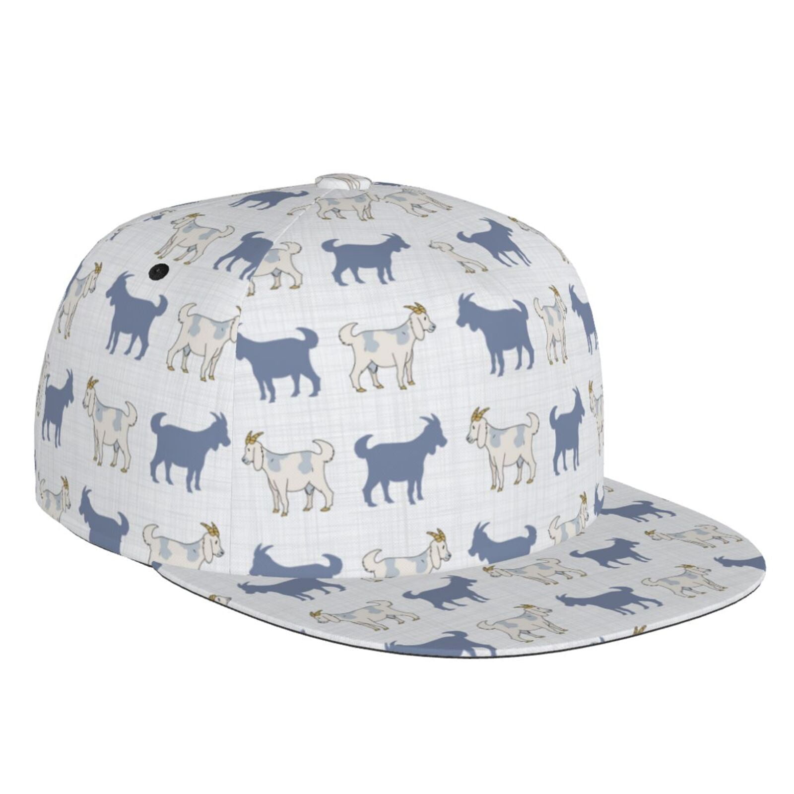Baseball Cap Plaid Cartoon Cute Goat Flat Brim Hats for Men and Women ...