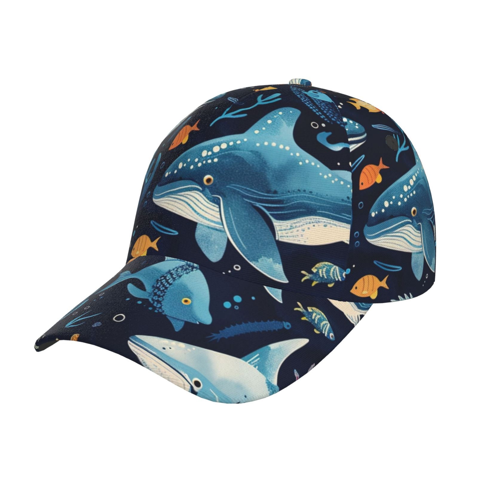 Baseball Cap, Playful Whales Underwater Scene Sun Hats for Men Women ...