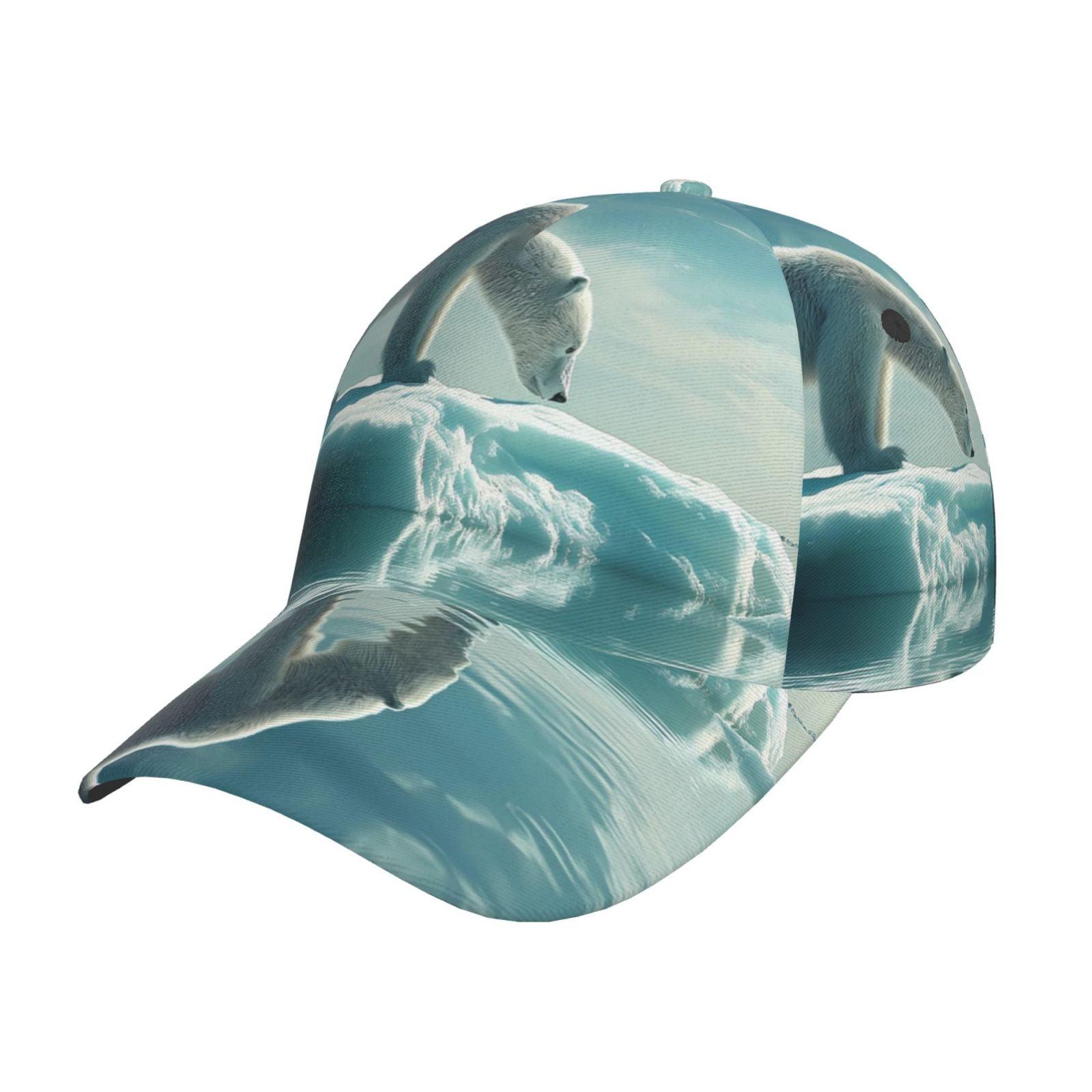 Baseball Cap - Polar Bear On Iceberg Adjustable Size Hats For Men And ...
