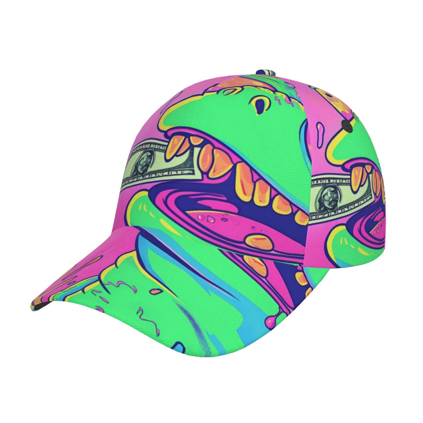 Baseball Cap - Psychedelic Cartoon Frog Adjustable Size Hats for Men ...