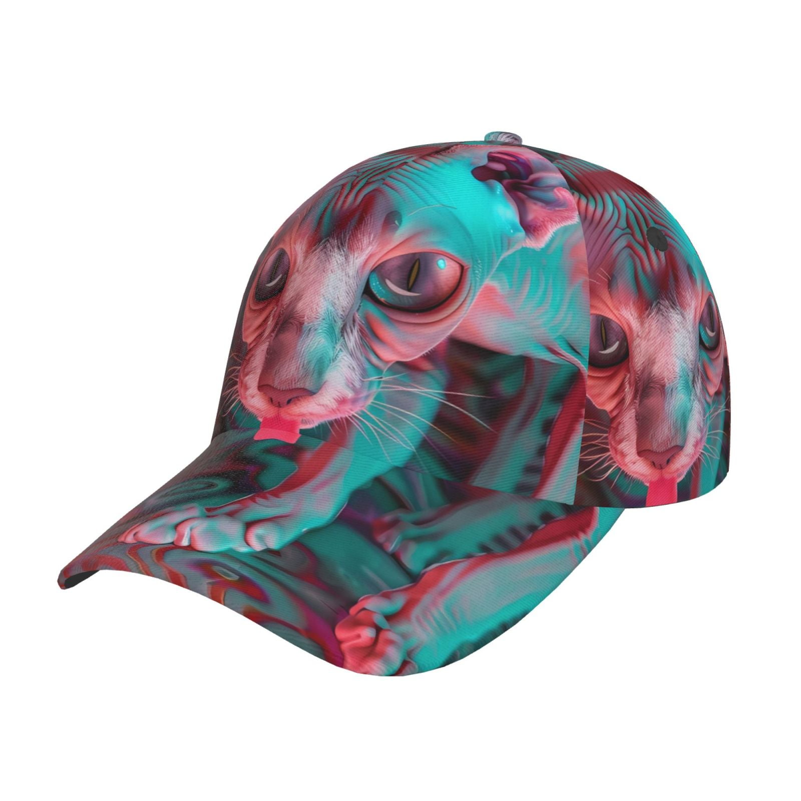 Baseball Cap - Psychedelic Hairless Cat Adjustable Size Hats For Men ...