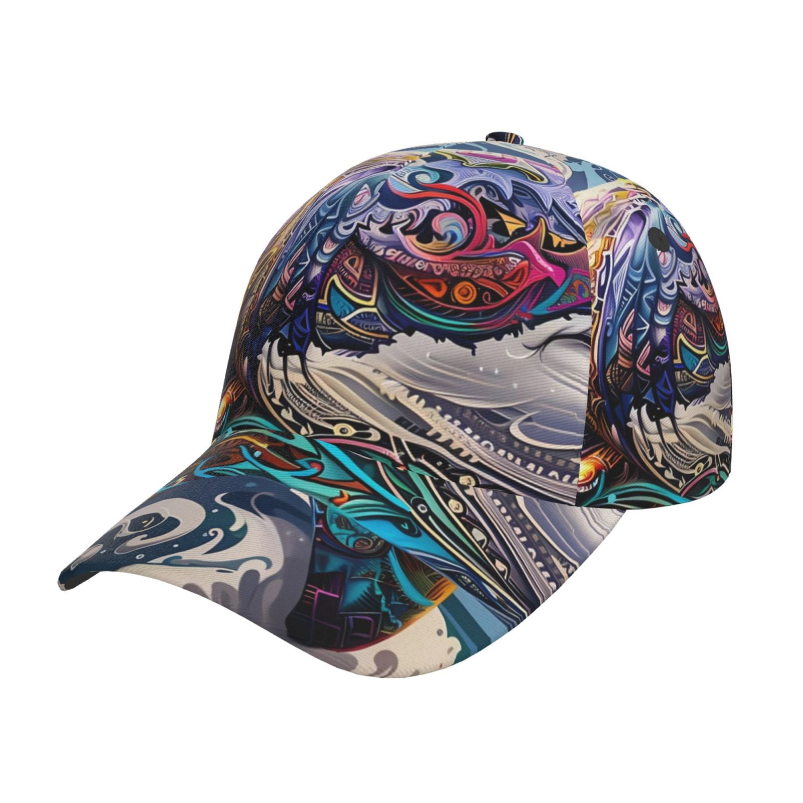 Baseball Cap, Psychedelic Shark Artwork Trucker Hats Women Dad Hat for ...