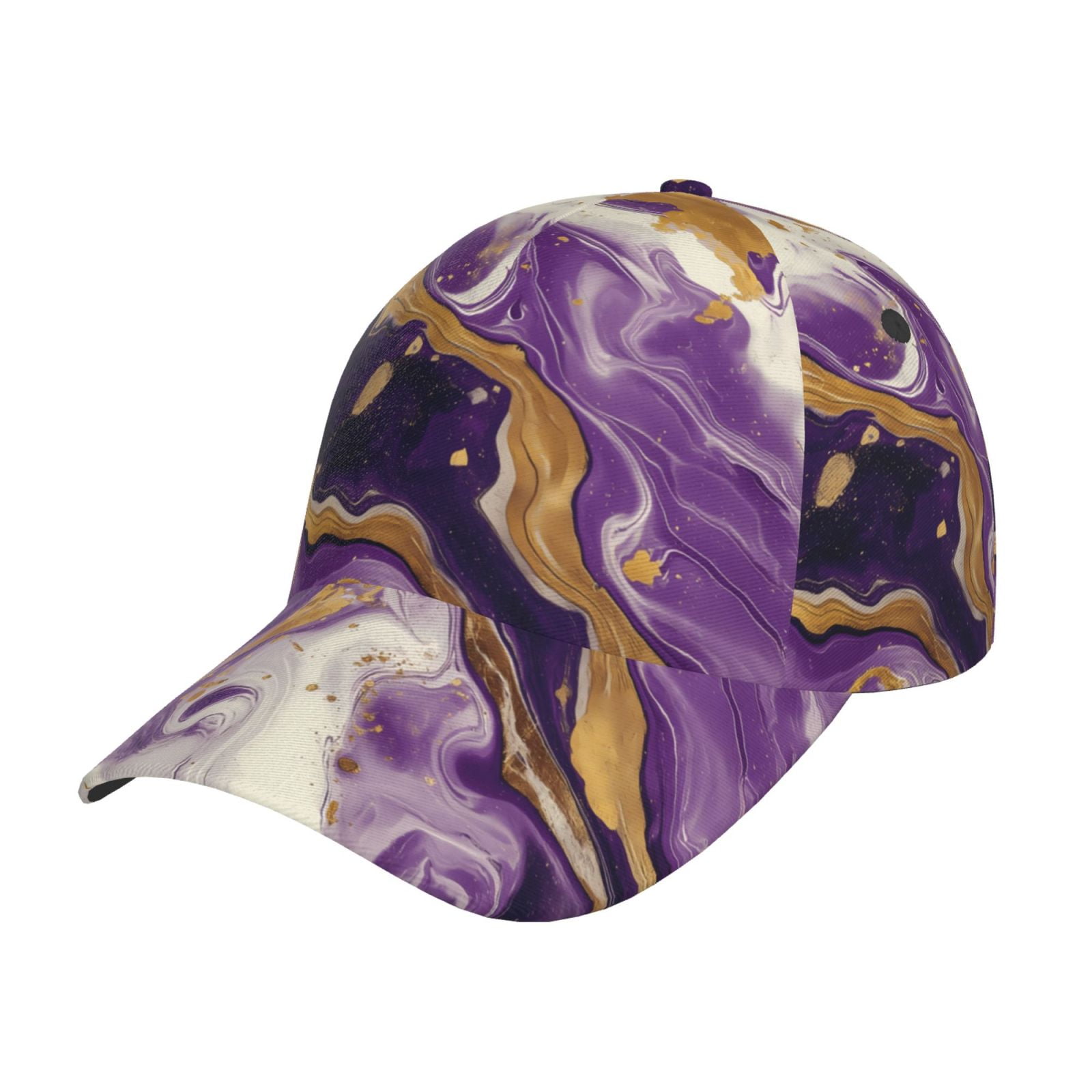 Baseball Cap, Purple Gold Marble Swirls Trucker Hats Women Dad Hat for ...