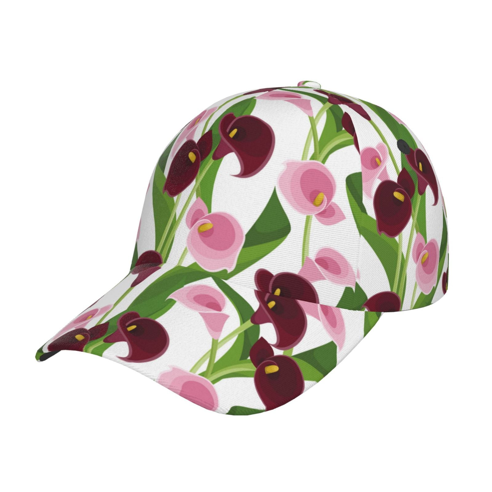 Baseball Cap - Purple Pink Calla Lily Flowers Adjustable Size Hats For ...