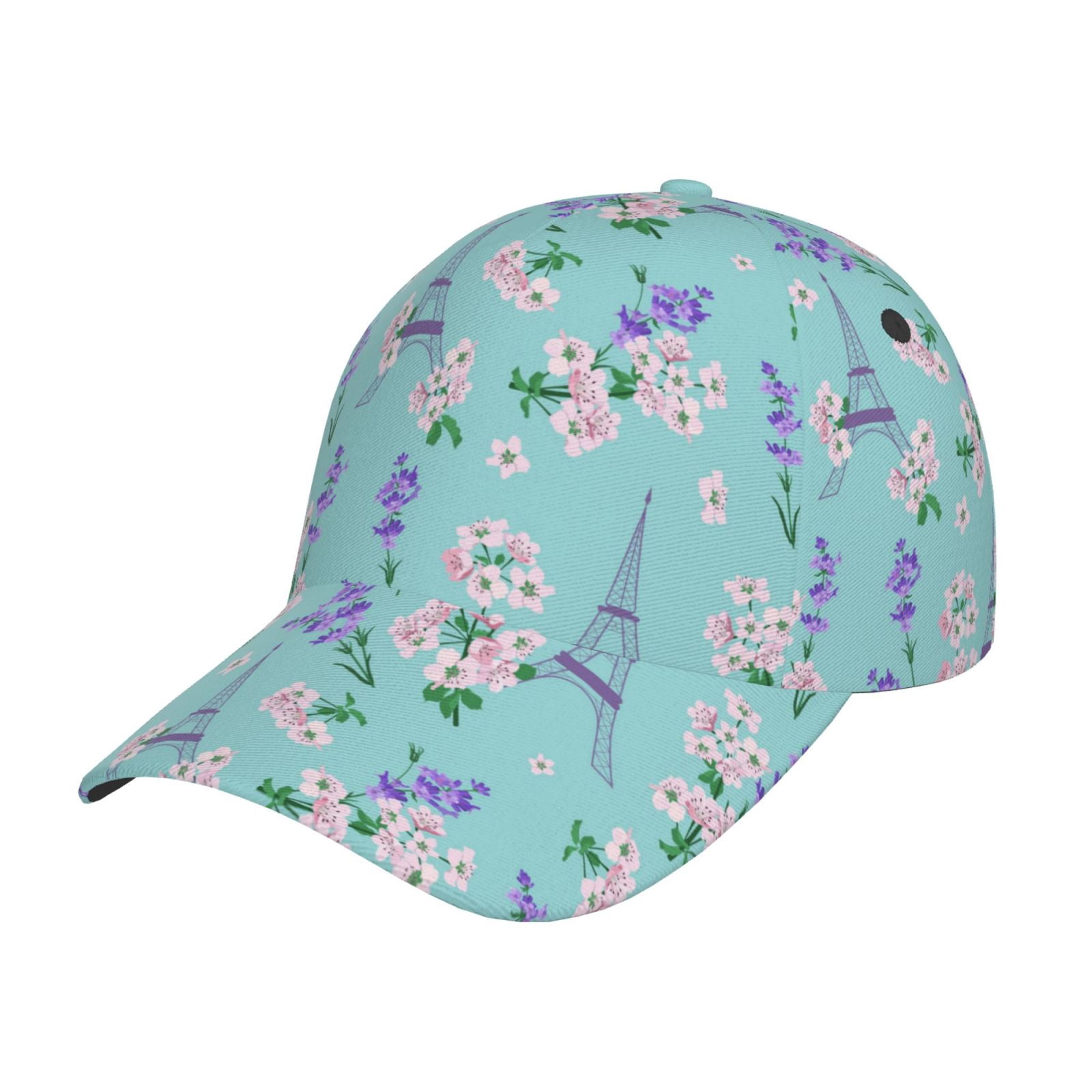 Baseball Cap - Purple Tower Flower Adjustable Size Hats For Men And ...