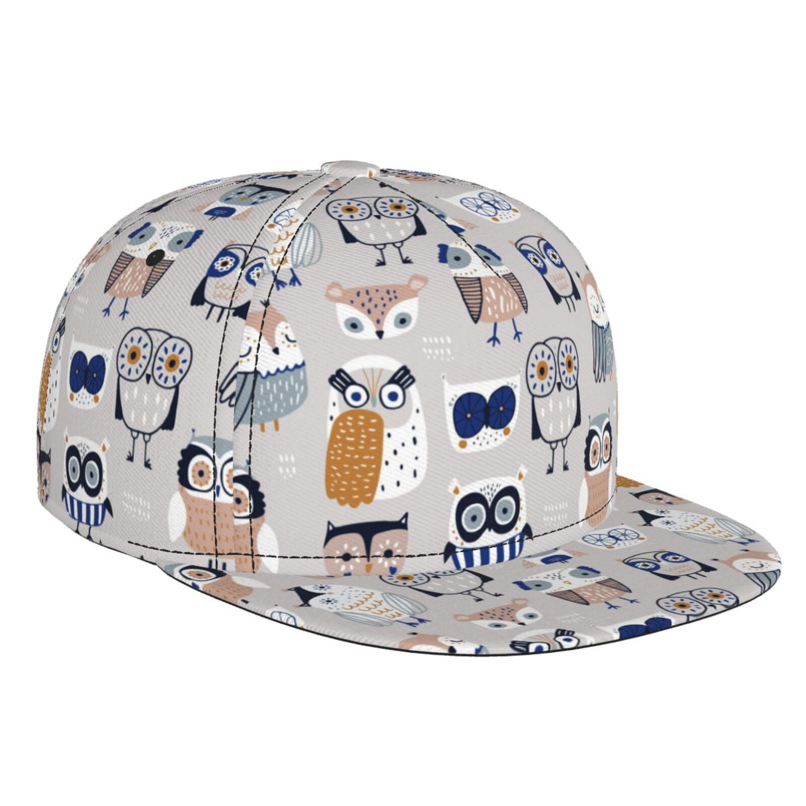 Baseball Cap - Quirky Doodle Owl Grey Hats for Men/Women Low Profile ...