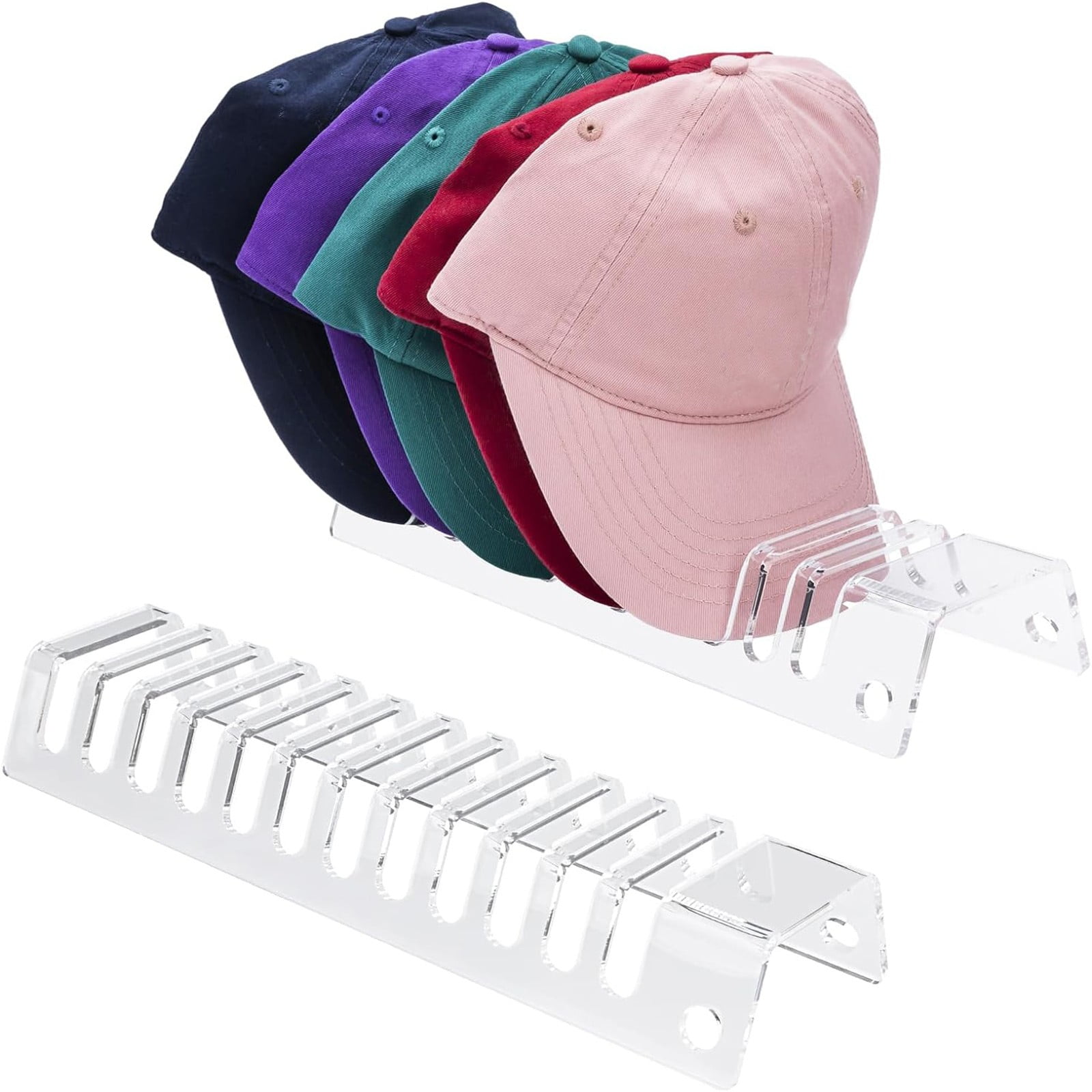 Baseball Cap Rack Installation Acrylic Hat Storage Holds 14 Baseball ...
