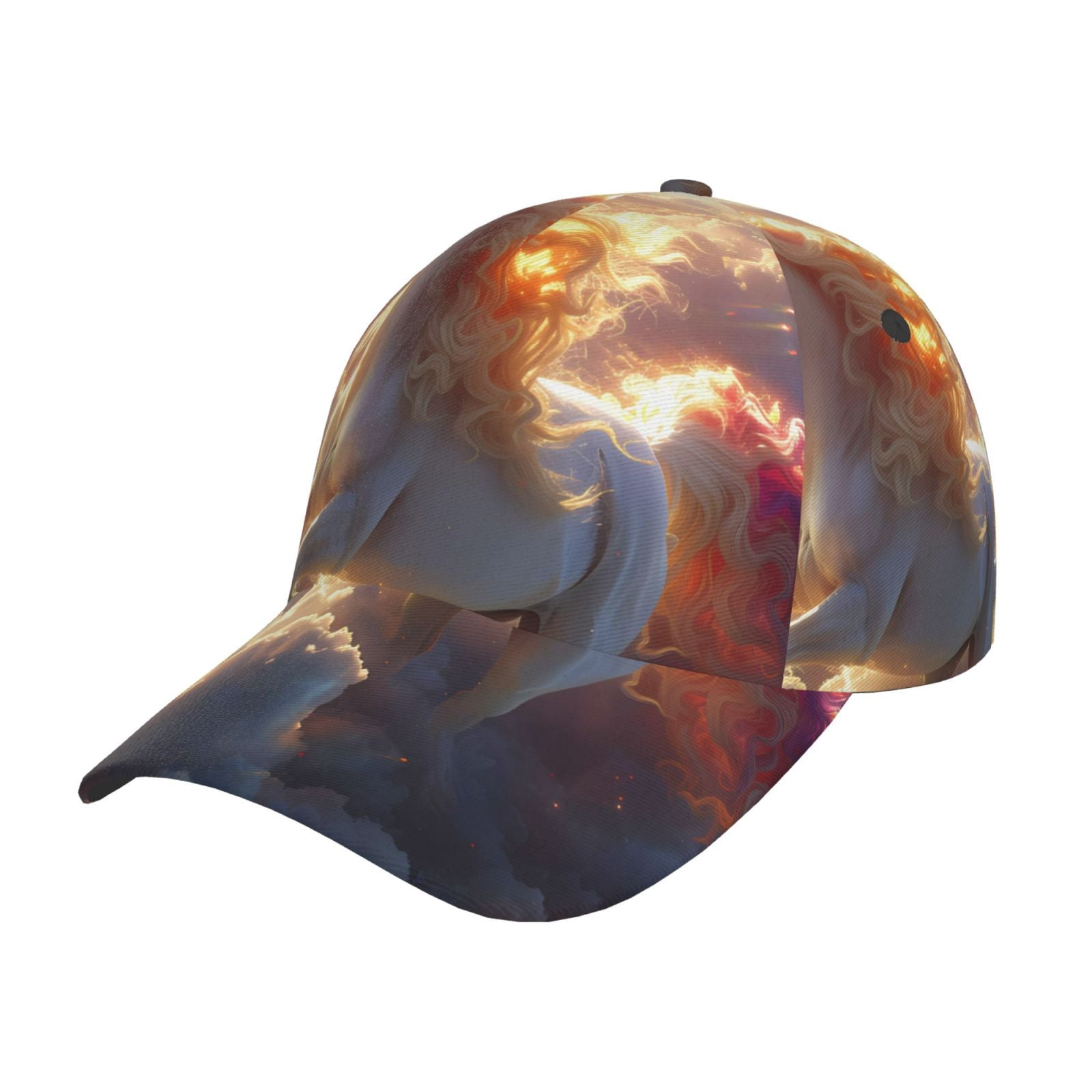 Baseball Cap - Rainbow Cloud White Horse Adjustable Size Hats For Men ...